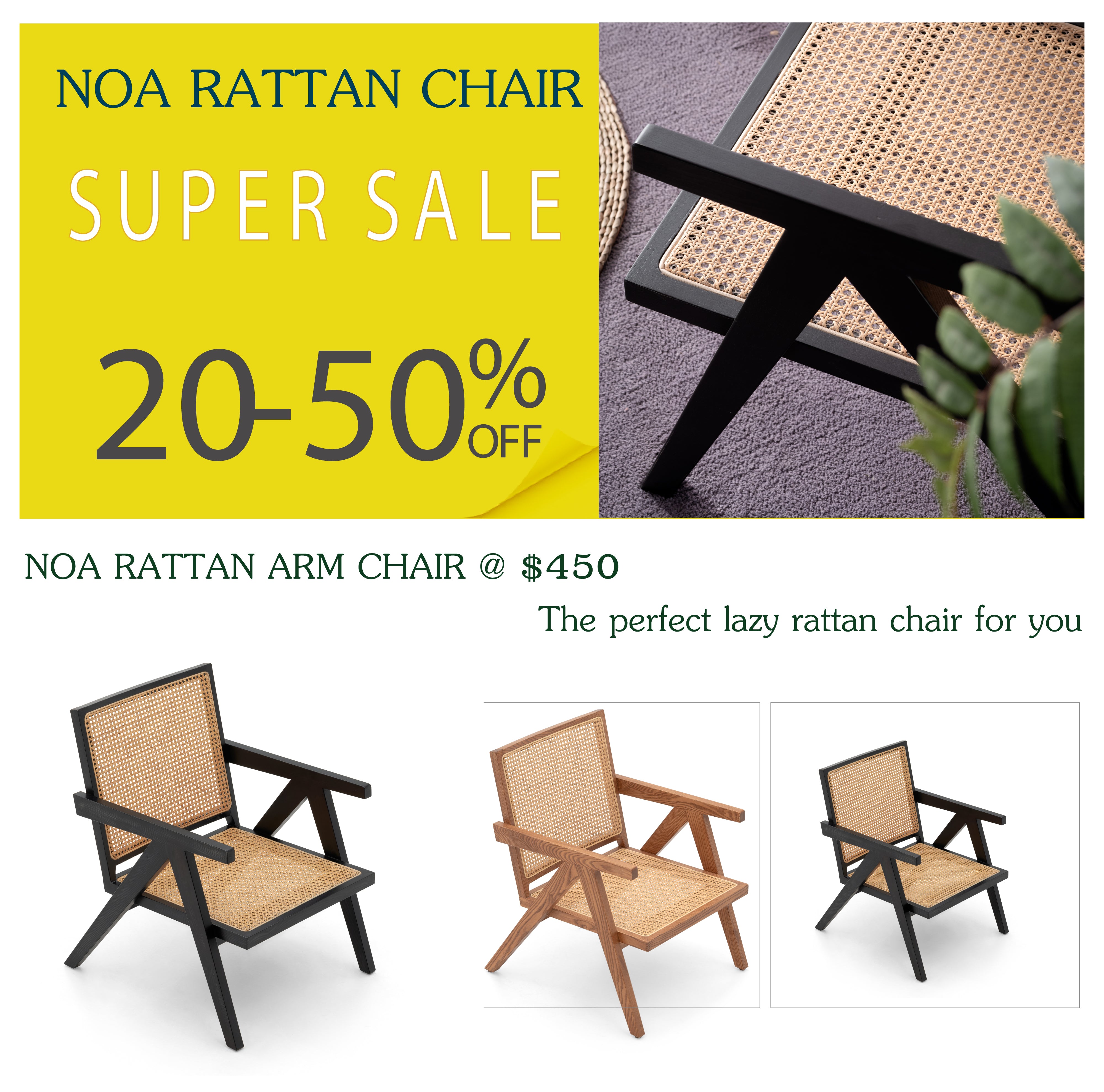 NOA RATTAN ARM CHAIR – Chairs R Us